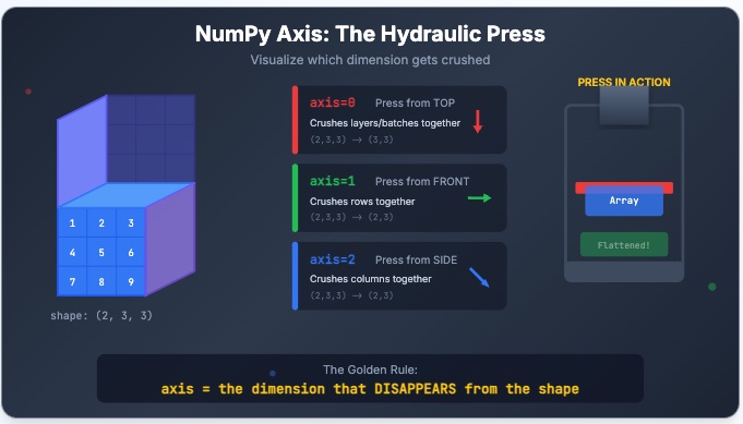 NumPy Axis: Watch a Hydraulic Press Crush a 3D Array | PythonAlchemist | PythonAlchemist